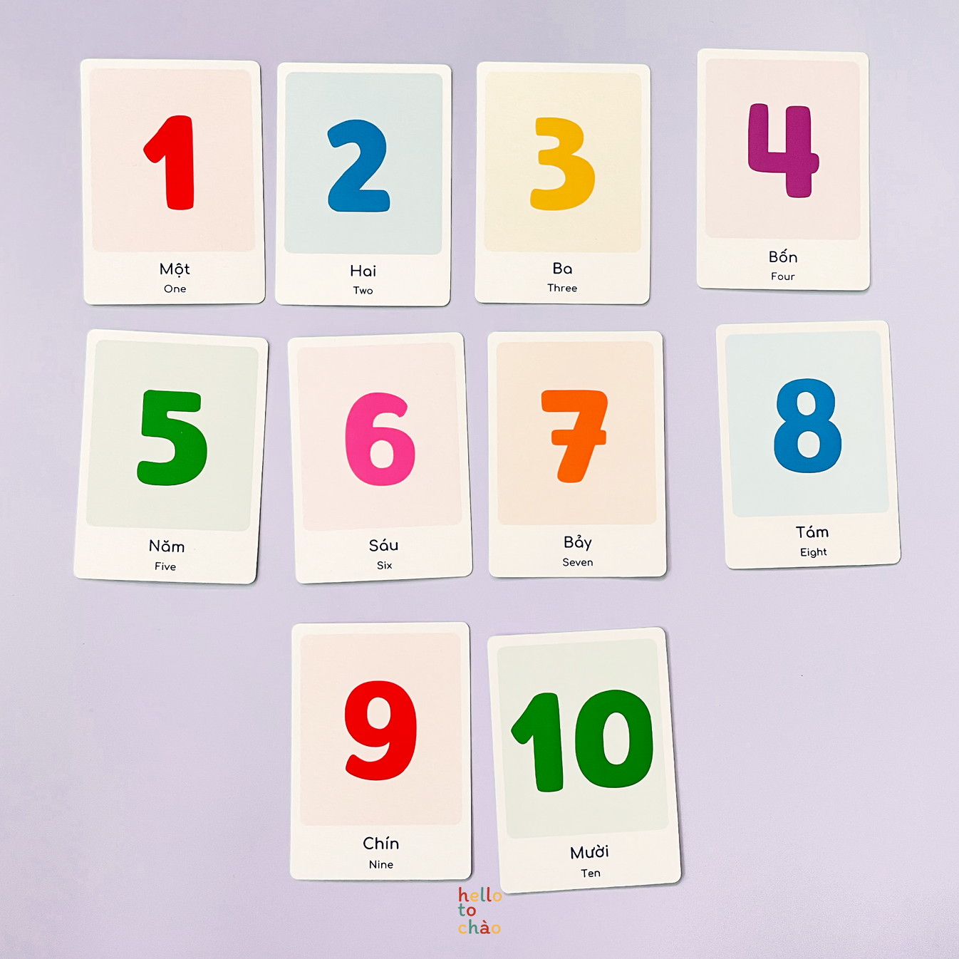 Numbers, Shapes & Colors Flashcards – Hello To Chào